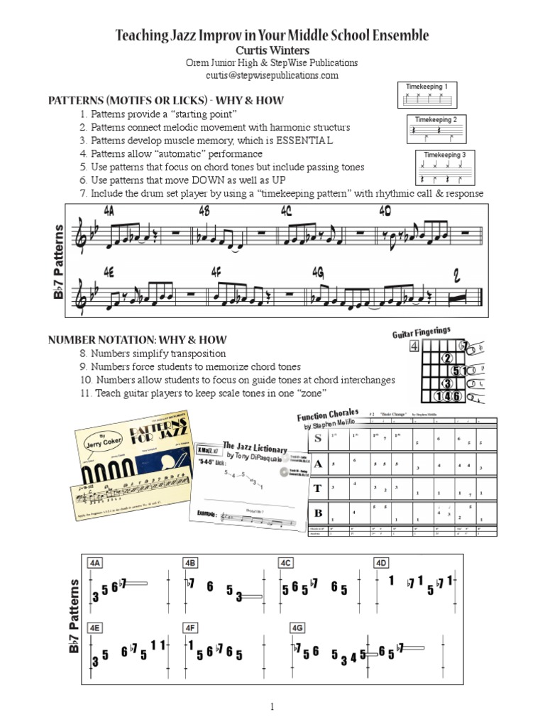 Teaching Jazz Improv in Your Middle School Ensemble: Patterns (Motifs ...