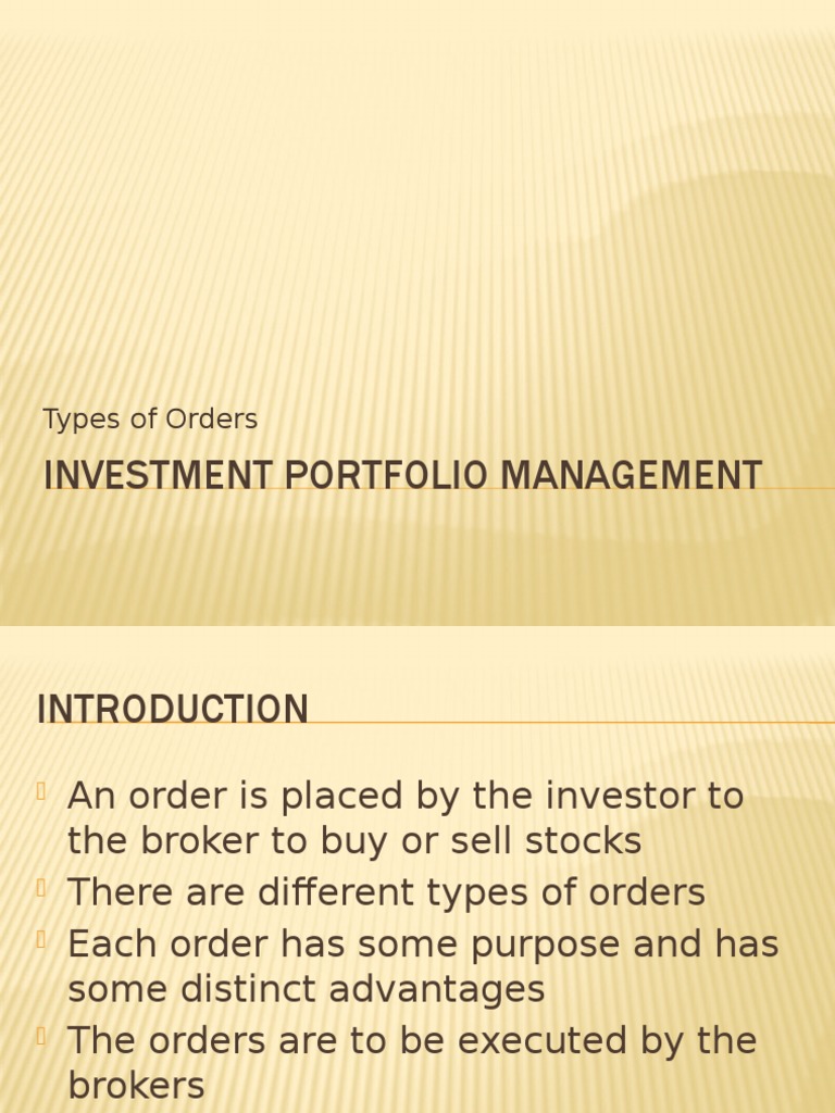 No. 2 Types of Orders | PDF | Order (Exchange) | Short (Finance)