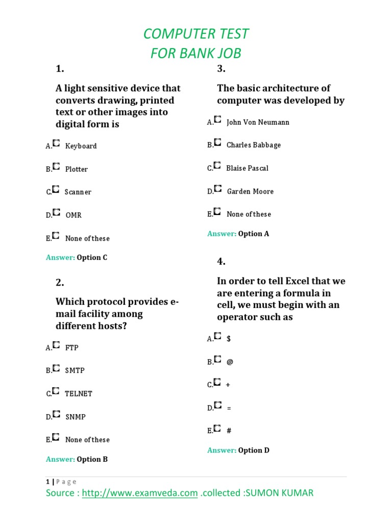 Computer MCQ From Net | Download Free PDF | Read Only Memory | Computer Data Storage
