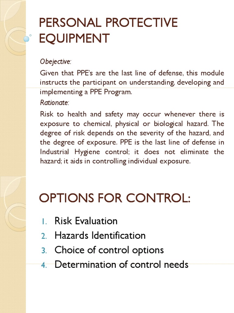PPE Program Implementation Guide | PDF | Occupational Hygiene ...