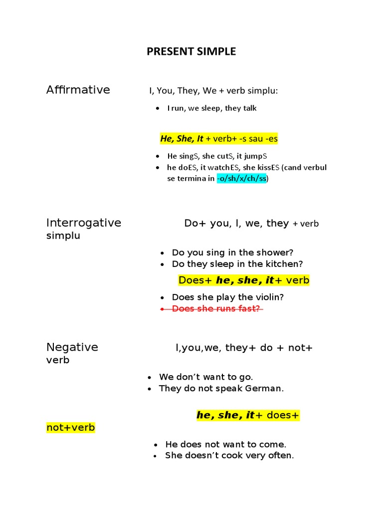 Present Simple Formation | PDF