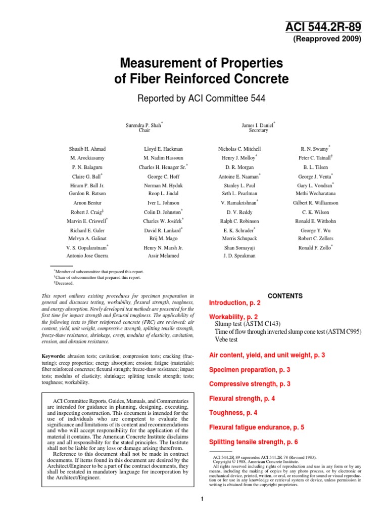 Aci 544.2R-89 (2009) | PDF | Strength Of Materials | Fracture