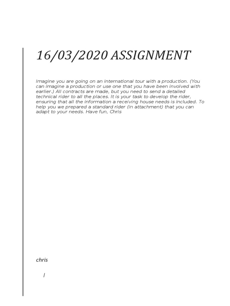 Basic Technical Rider EN | PDF | Sound | Sound Technology