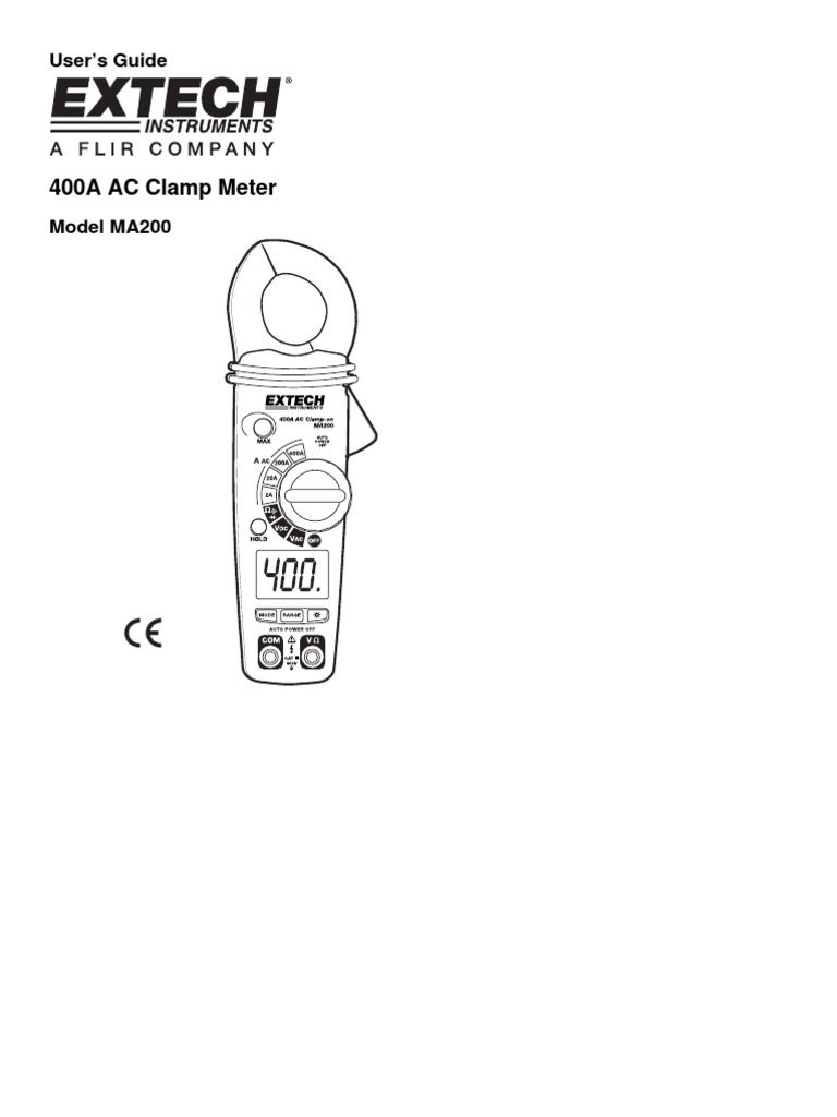 400A AC Clamp Meter: User's Guide | PDF | Switch | Alternating Current