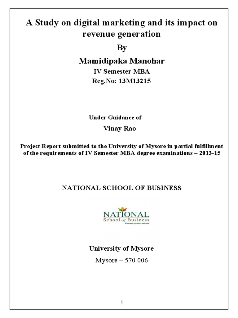 Final Project Report On Digital Marketing | PDF | Search Engine ...