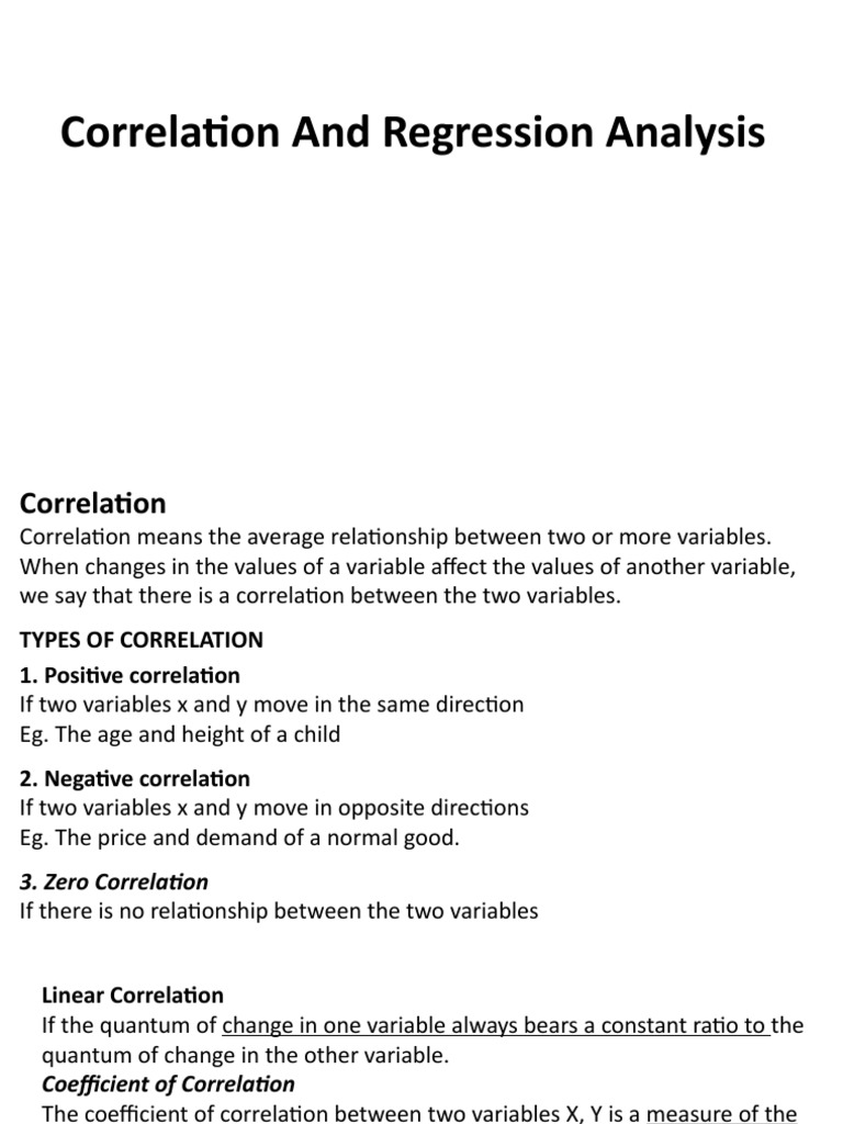 Correlation and Regression | PDF | Correlation And Dependence | Statistical Analysis