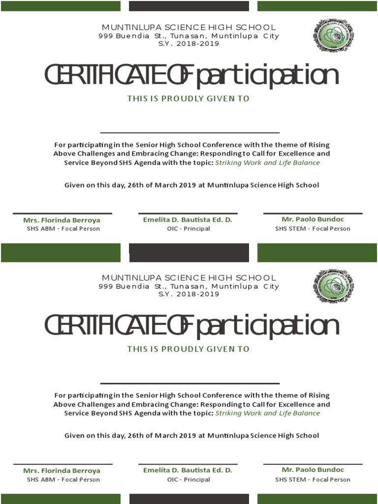 Certificate of Participation (Final) | PDF