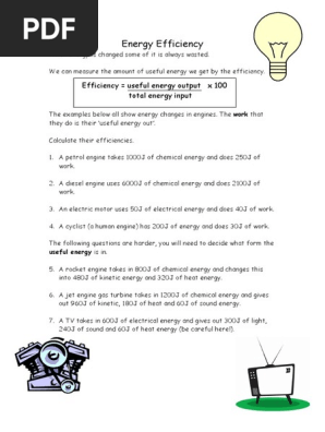 Energy Input Output Worksheet