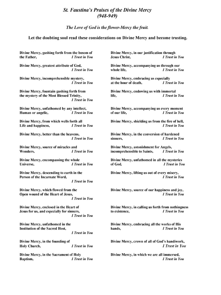 Litany of Divine Mercy | PDF