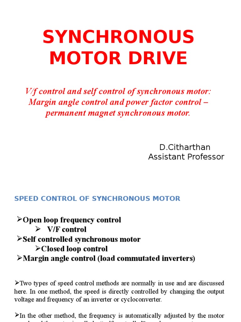 Synchronous Motor Drives | Download Free PDF | Electric Motor | Power ...