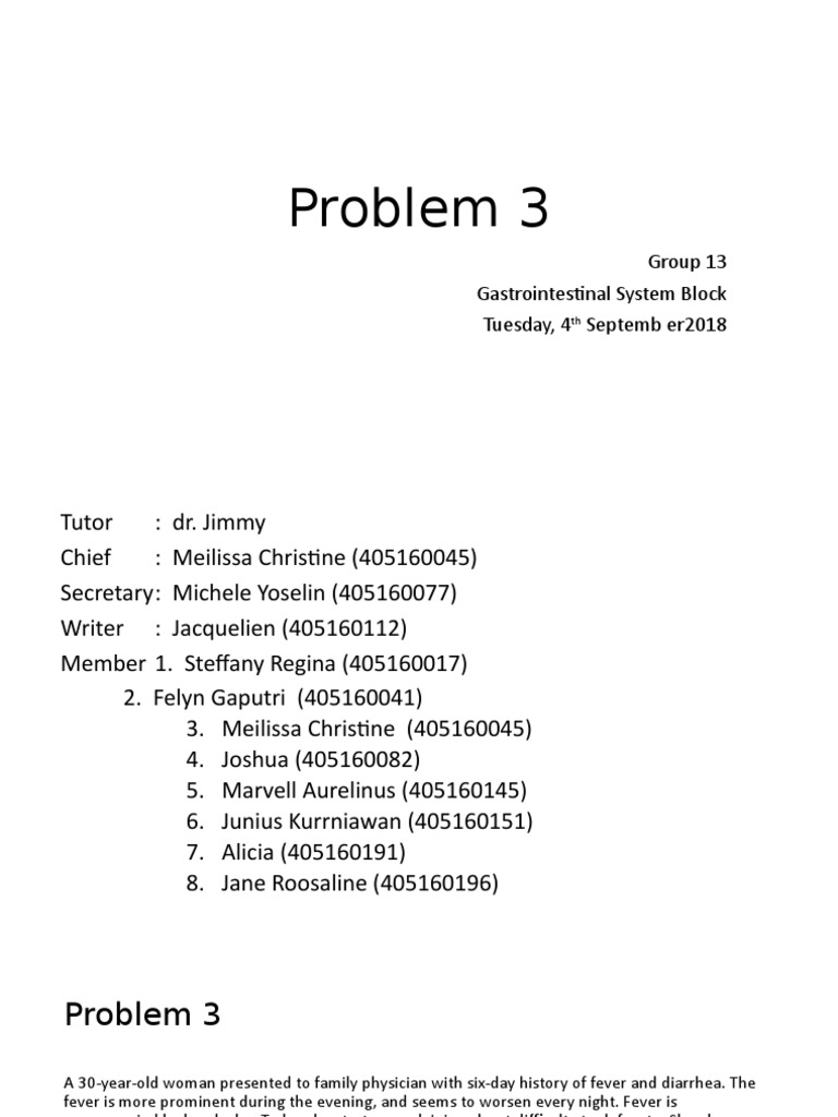 Problem 3 GI Tract Group 13 | PDF | Allergy | Diarrhea