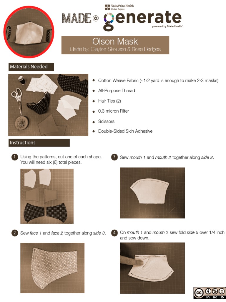 Olson Mask: Made By: Clayton Skousen & Rose Hedges Materials Needed ...