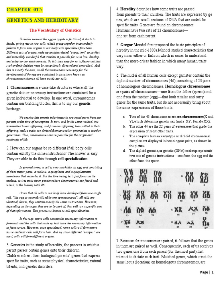Genetics and Heriditary: The Vocabulary of Genetics | PDF | Dominance ...