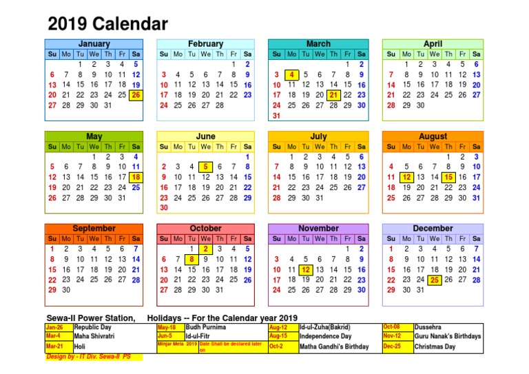 2019 Calendar | PDF | Religious Holidays | Observances