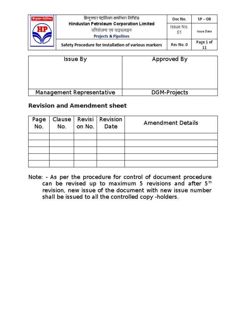 SOP-8 Installation of Various Markers | PDF | Personal Protective ...