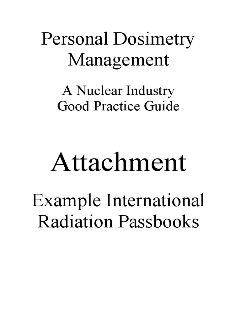 International Radiation Passbook Guide | PDF | Radiation Protection ...