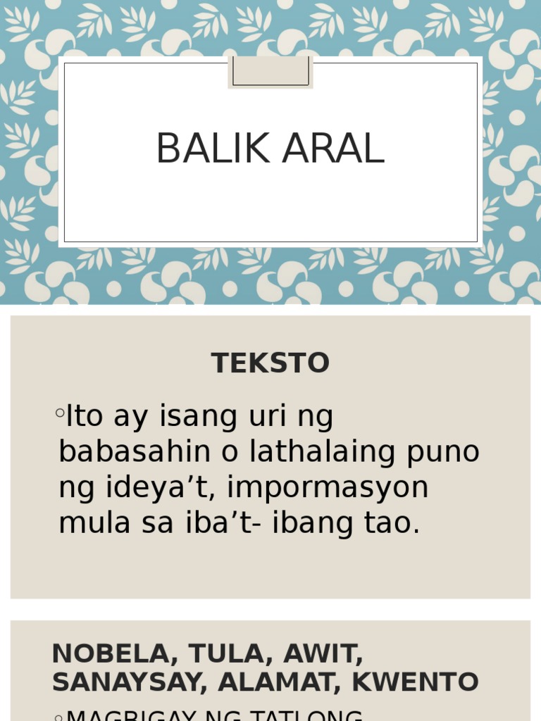 Balik Aral | PDF