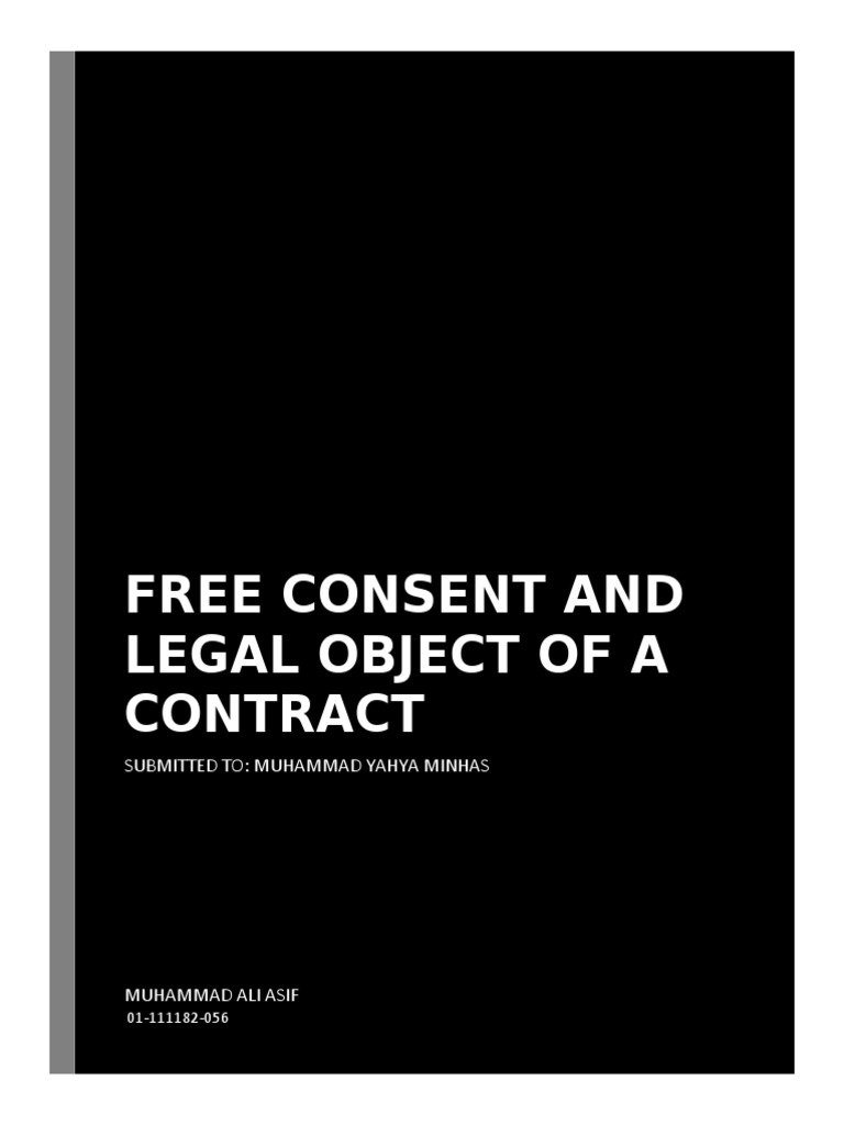 Contract Law: Free Consent Basics | PDF | Misrepresentation | Contract Law