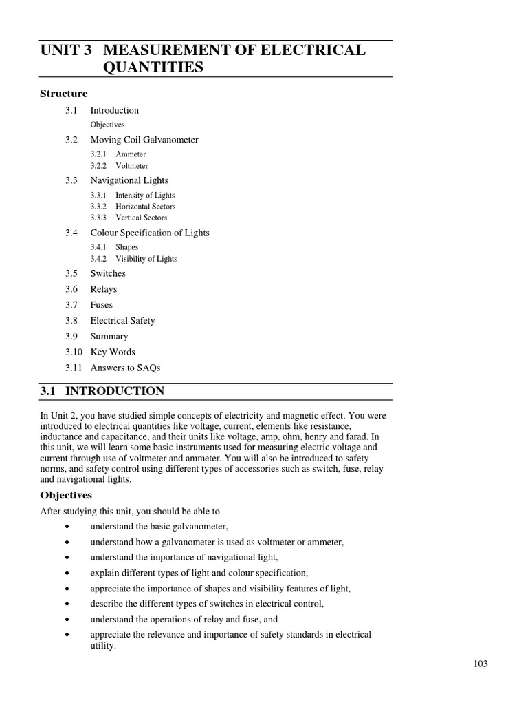 Measurement of Electrical Quantities PDF | PDF | Switch | Relay