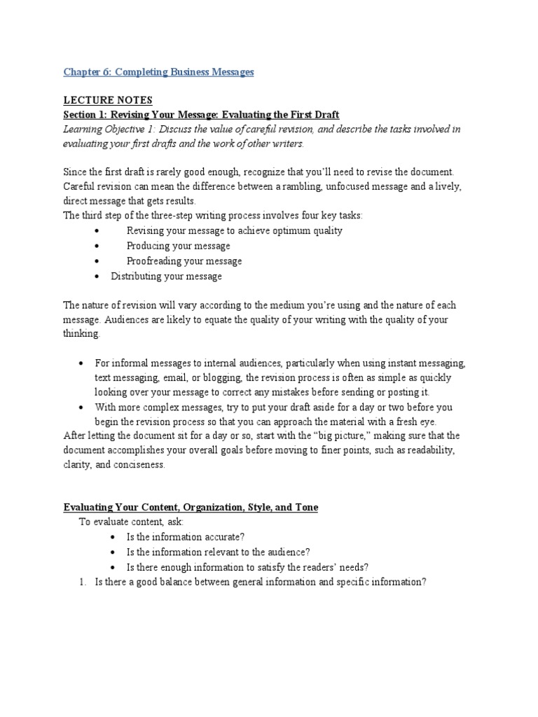 Chapter 6 Completing Business Messages. | PDF | Typefaces | Page Layout