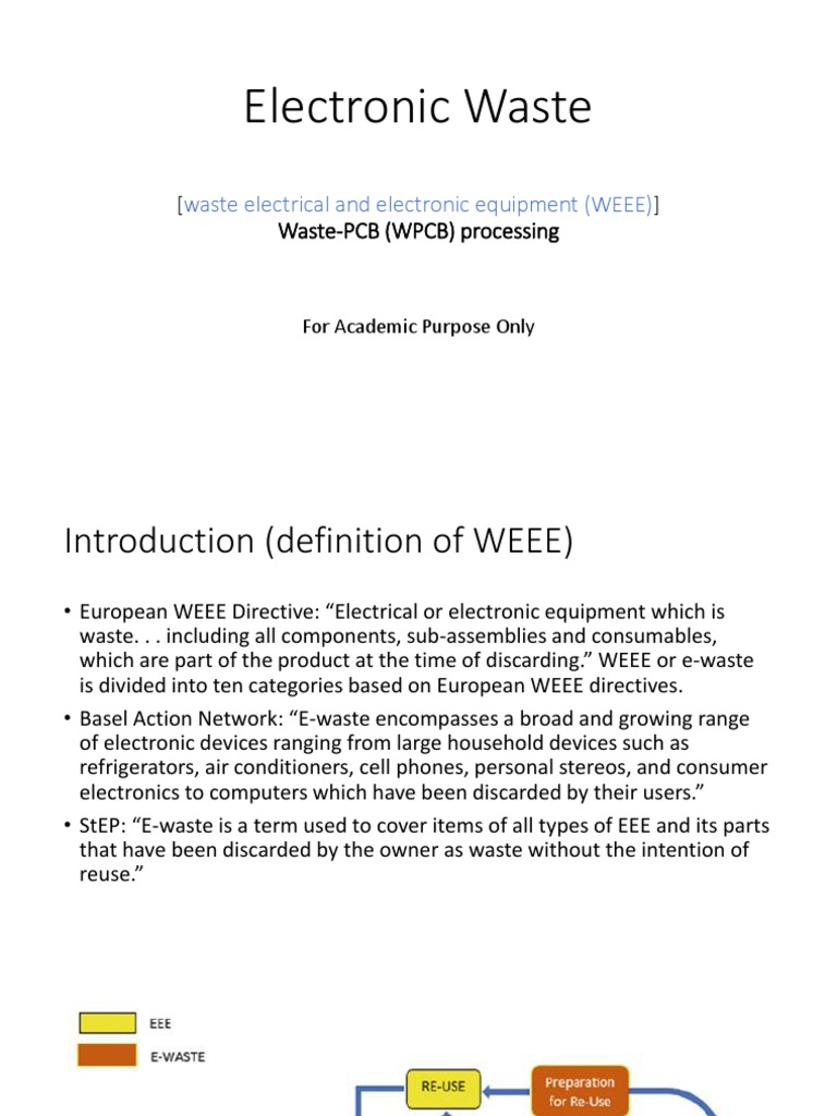 Electronic Waste: Waste-PCB (WPCB) Processing | PDF | Electronic Waste ...