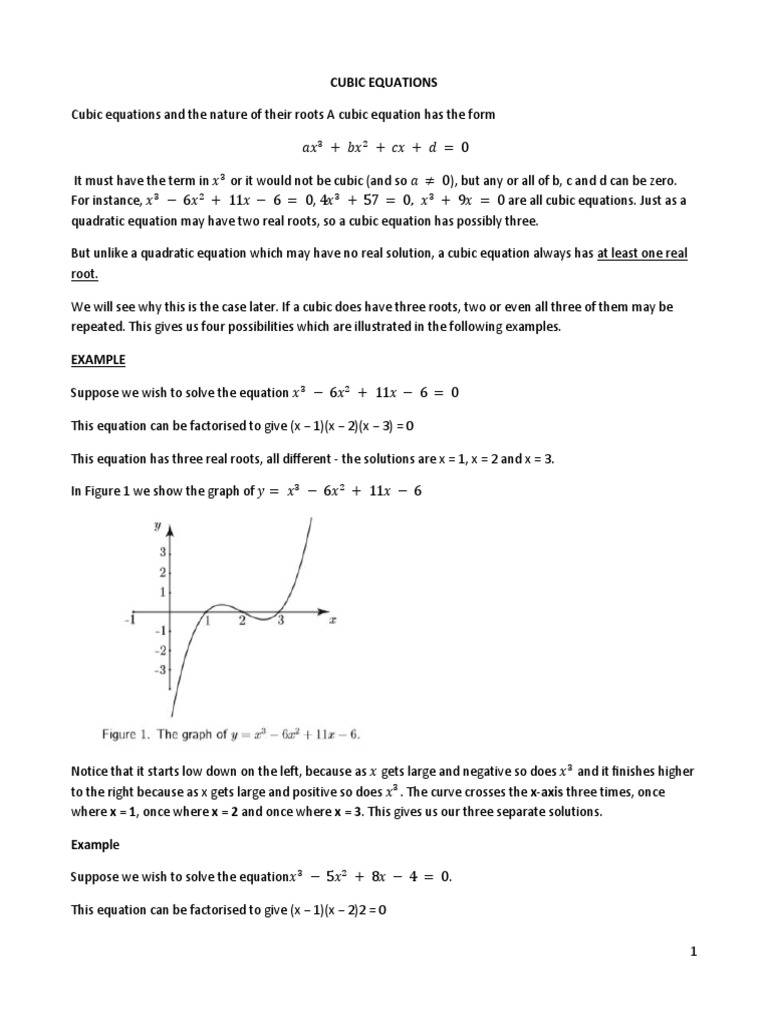 Cubic Equations | PDF | Differential Geometry | Equations