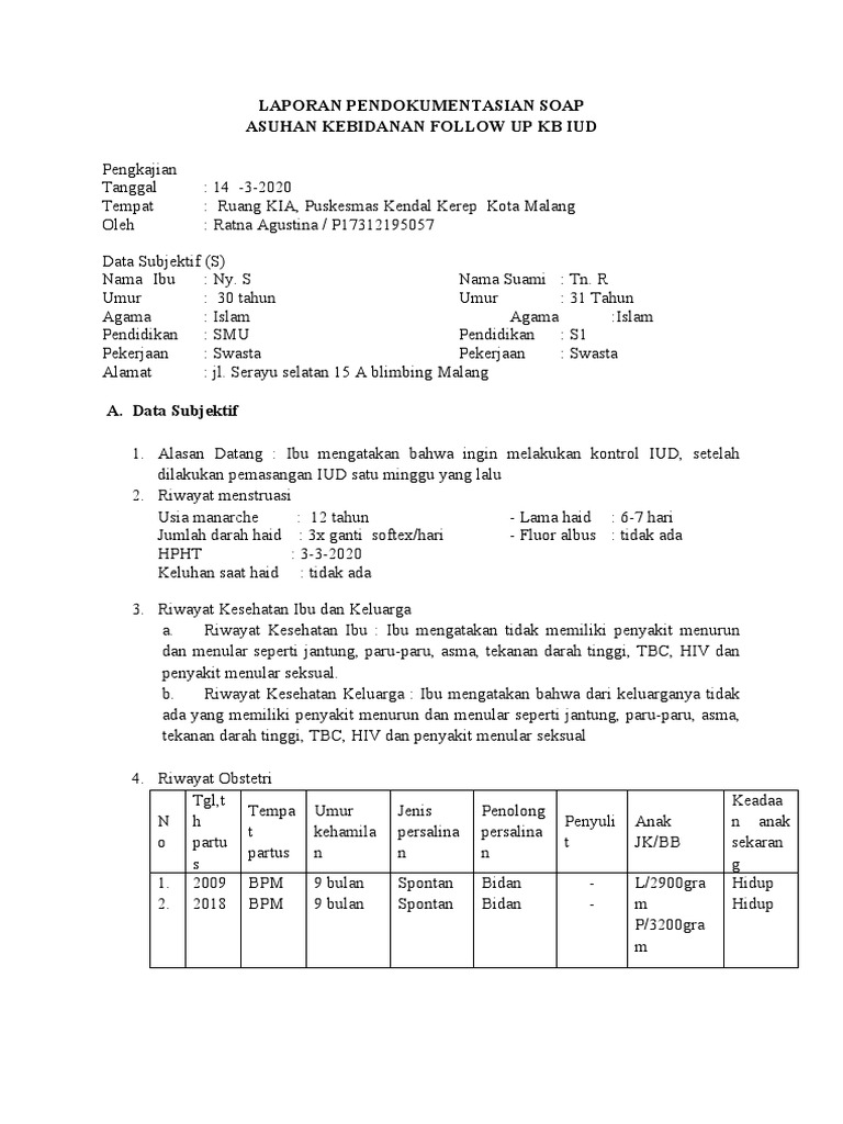 Soap Follow Up Iud | PDF