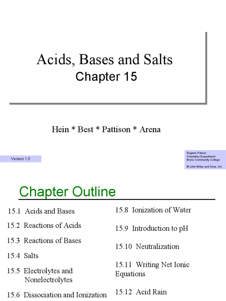 CH 15 Acids Bases and Salts | PDF | Acid | Electrolyte