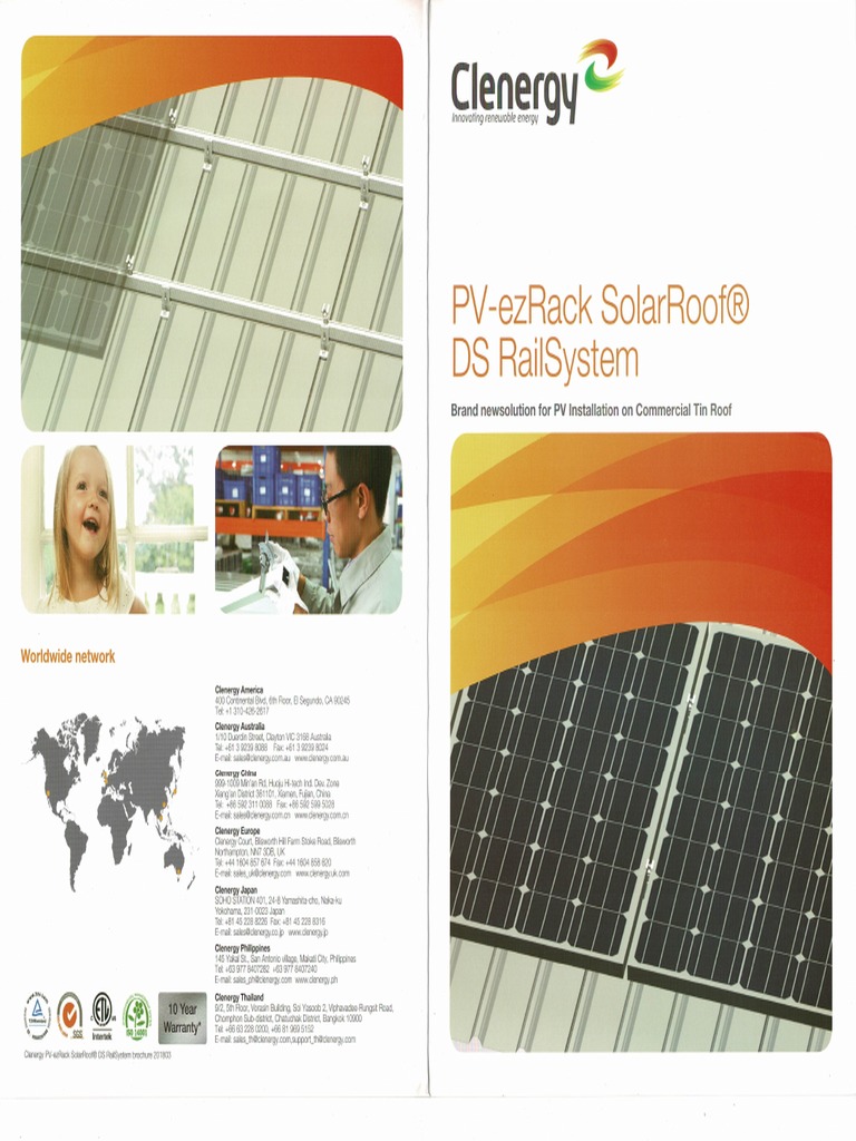 Clenergy PV-ezRack SolarRoof DS RailSystem | PDF