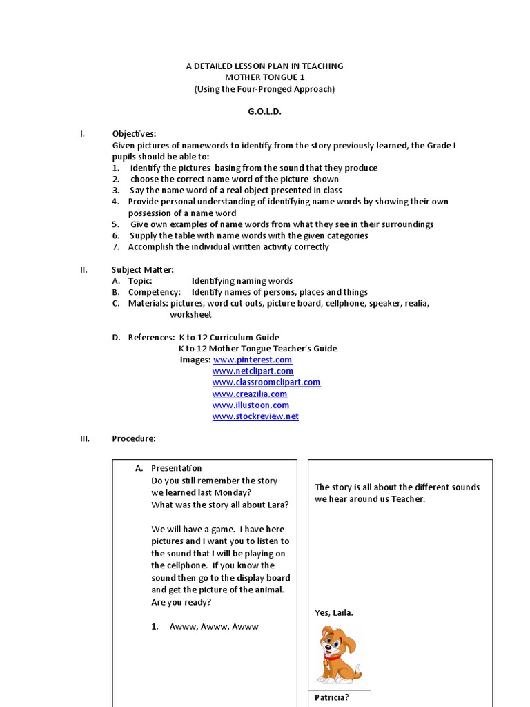 A DETAILED LESSON PLAN IN TEACHING Gold | PDF | Psychological Concepts | Behavior Modification