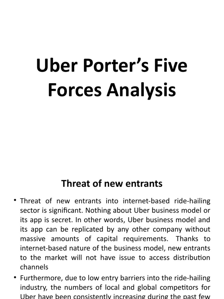 Uber Porter's Five Forces Analysis Presentation | PDF | Business ...