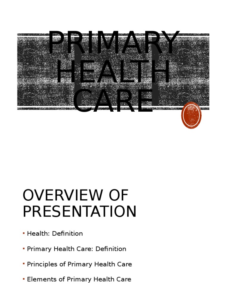 1 Primary Health Care | PDF | Health Sciences | Public Health