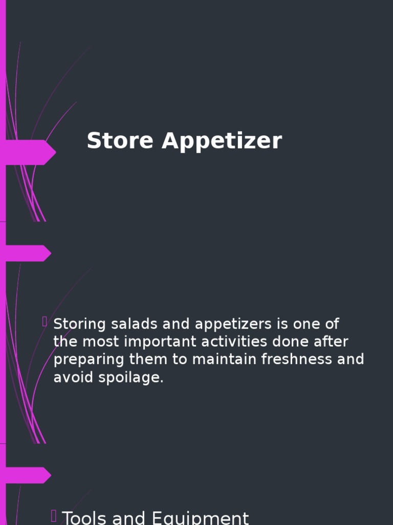 Storing Appetizer 9 | PDF