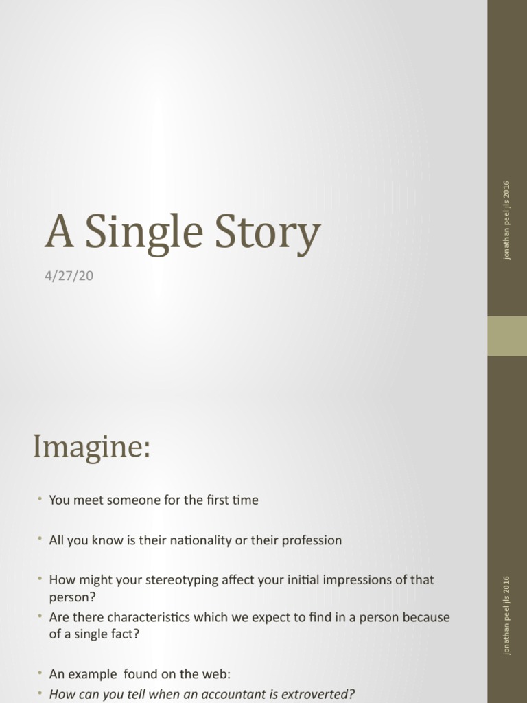 Understanding the "Single Story" Concept | PDF | Vocabulary | Sentence ...