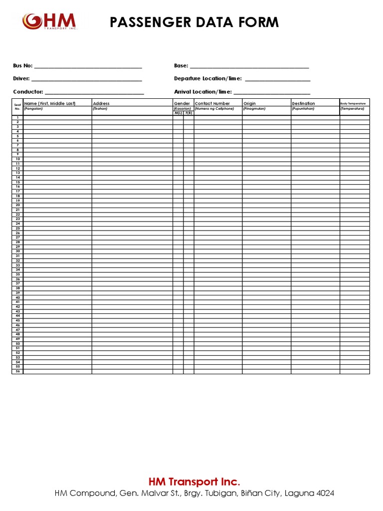 Passenger Record PDF | PDF