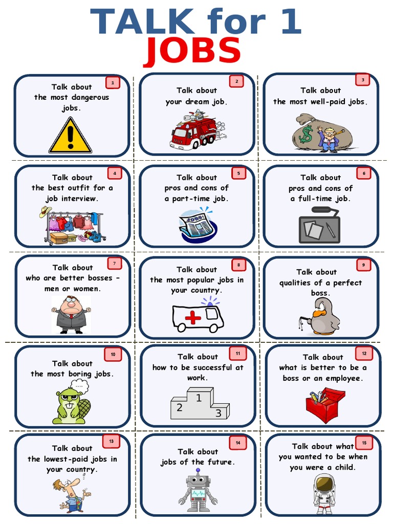 Speaking Cards for Job Discussions | PDF