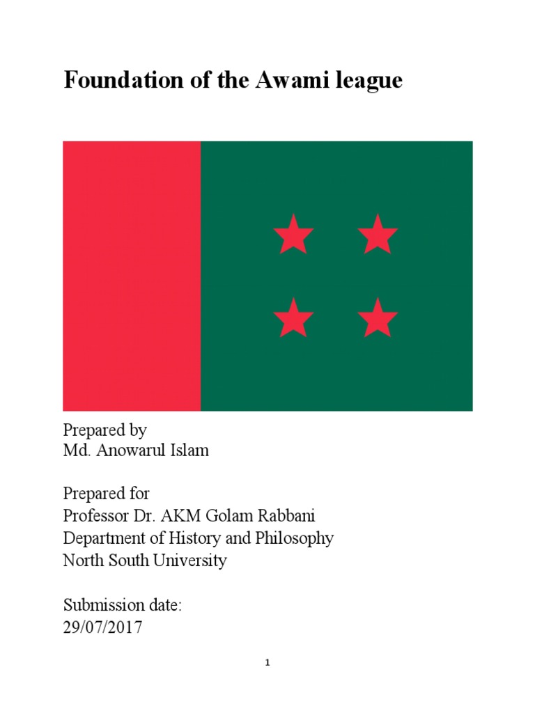 Foundation of The Awami League | PDF | Bangladesh | Bengal