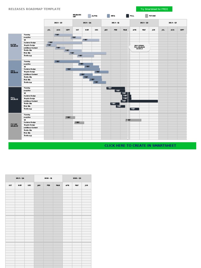 Roadmap Template: Release Schedule for Planning, Development, and ...