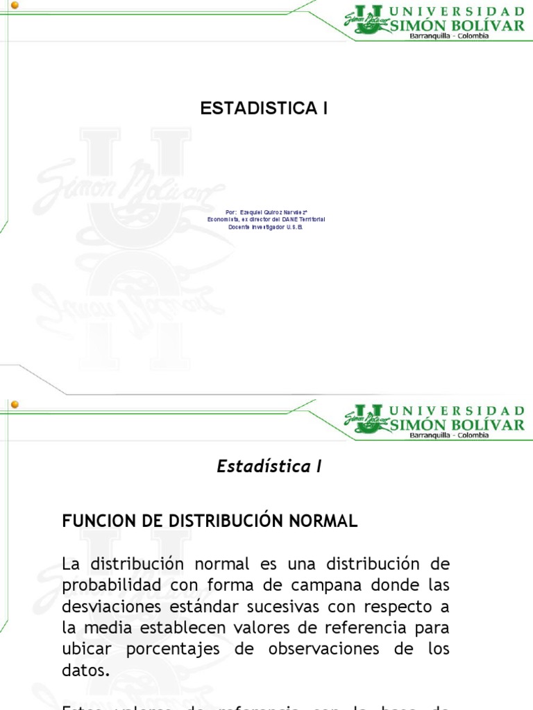 Funcion de Distribución Normal | PDF | Distribución normal | Desviación ...