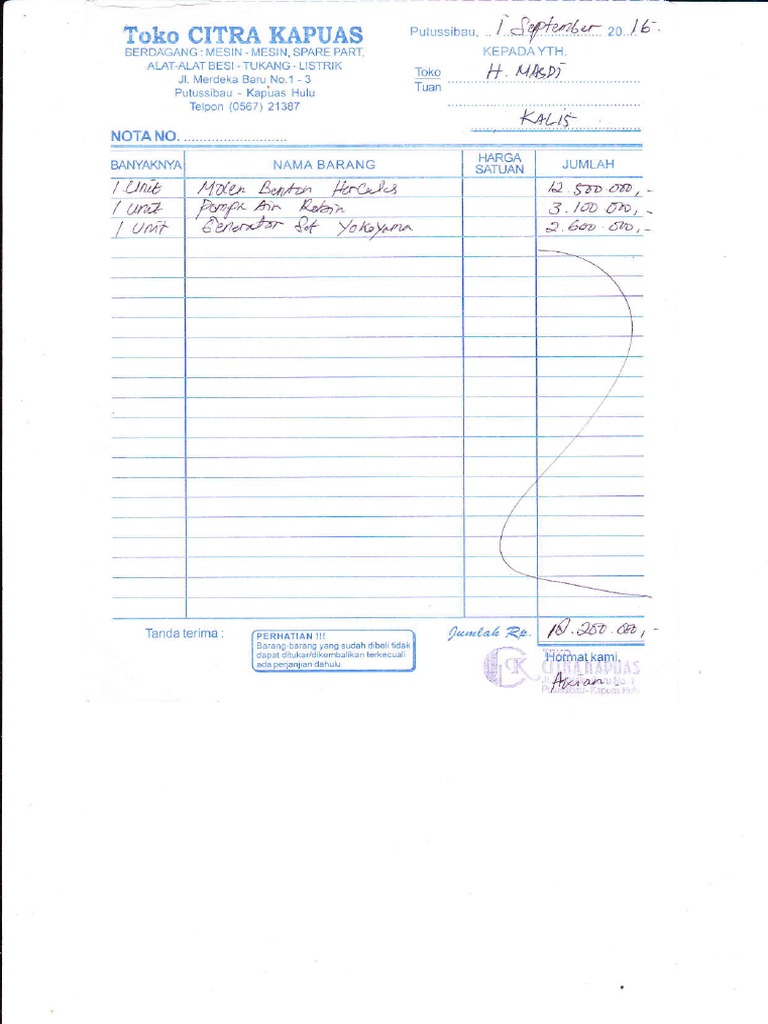 Nota Pembelian Alat | PDF