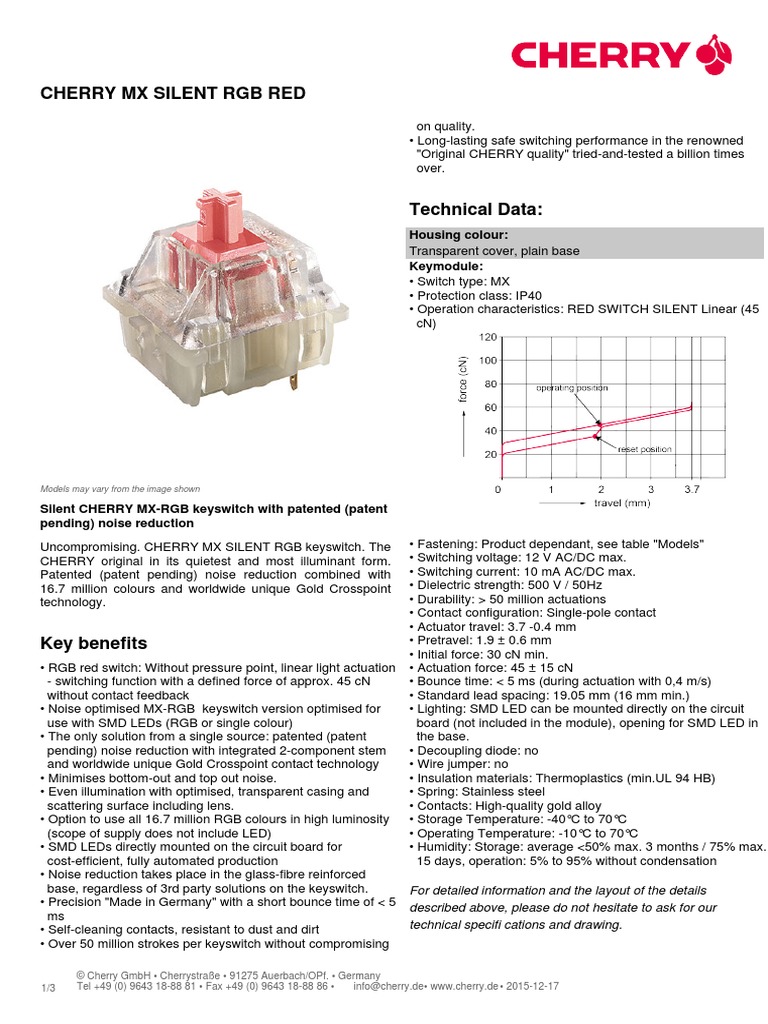 Cherry MX Silent RGB Red: Housing Colour: Keymodule | PDF | Switch ...
