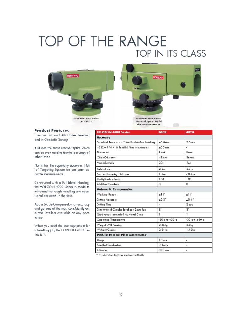 Horizon Autolevel 4000series | PDF | Horizon | Accuracy And Precision