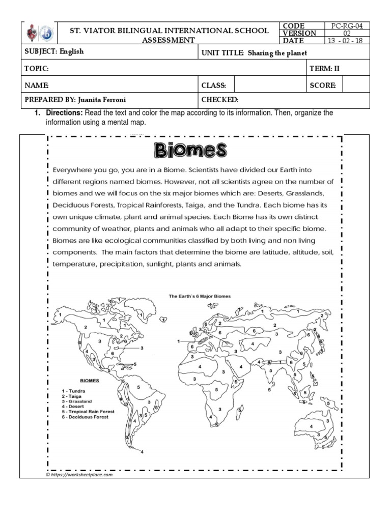 Biomes Workshop Language | PDF