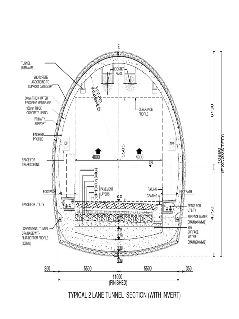 '2 Lane With Invert | PDF | Land Transport | Road Infrastructure