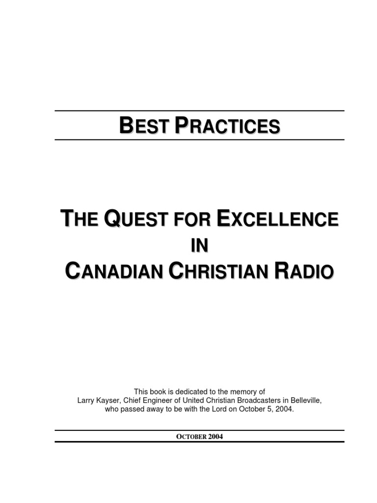 Best Practices in Canadian Christian Radio | PDF | Nonprofit ...