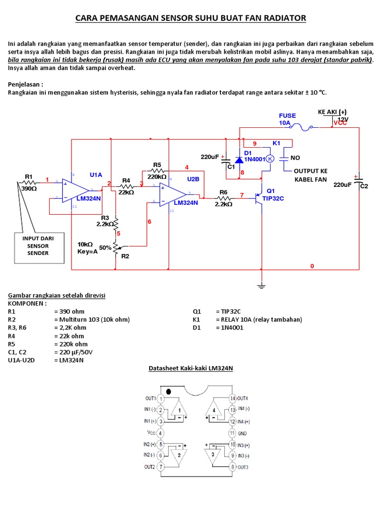 Skema Pasang Sensor Suhu Kipas Radiator | PDF