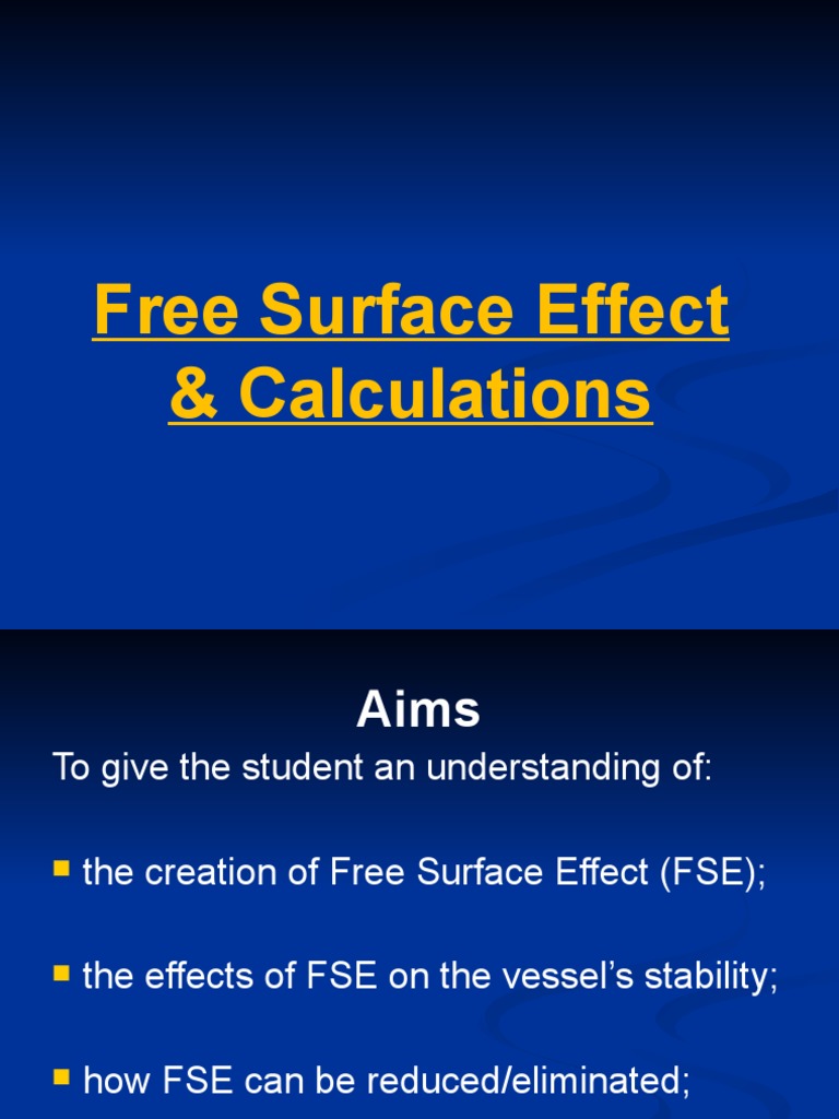 Free Surface Effect and Calculation | PDF | Buoyancy | Liquids