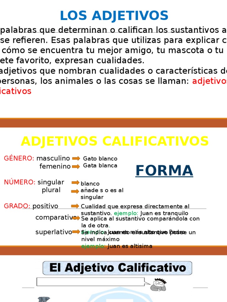 Los Adjetivos Calificativos | PDF
