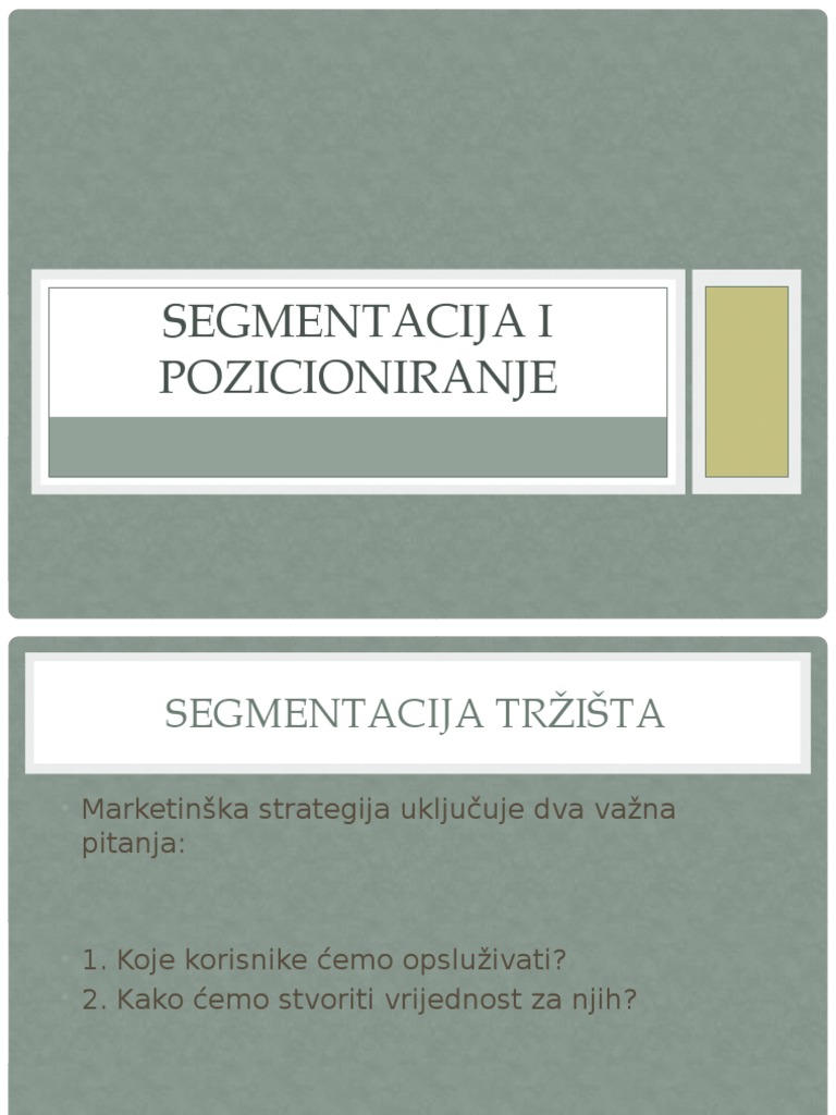 Segmentacija Trzista | PDF
