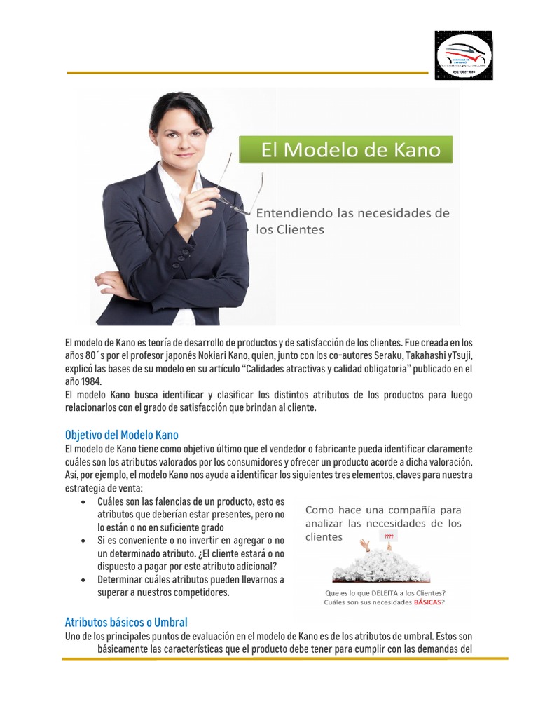 El Modelo de Kano PDF | Descargar gratis PDF | Economias | Business